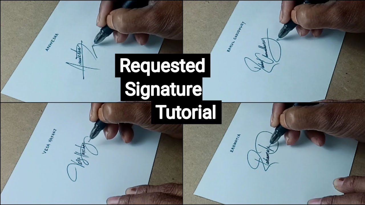 Tutorial of requested signature | Signature tutorial | Anup calligraphy ...