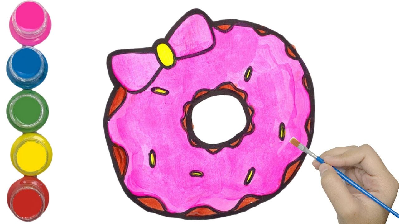 How to draw donut | Step by step | Easy drawing | Painting #123 - YouTube