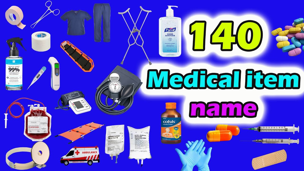 140 Medical item names in English with pronunciation - YouTube