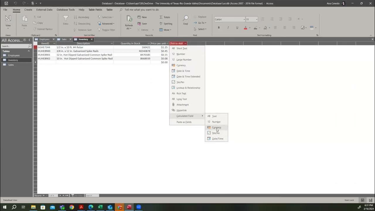 Access Database assignment - Step 2 & 3 - YouTube