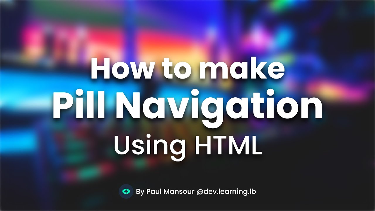 How To Create A Pill Navigation Menu Using Html Css Youtube 9249