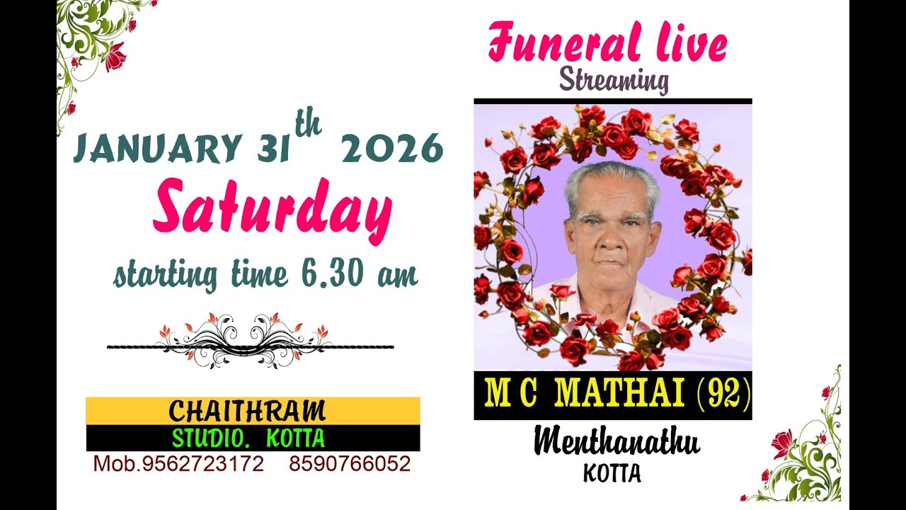 Funeral Of M C Mathai (92) - YouTube