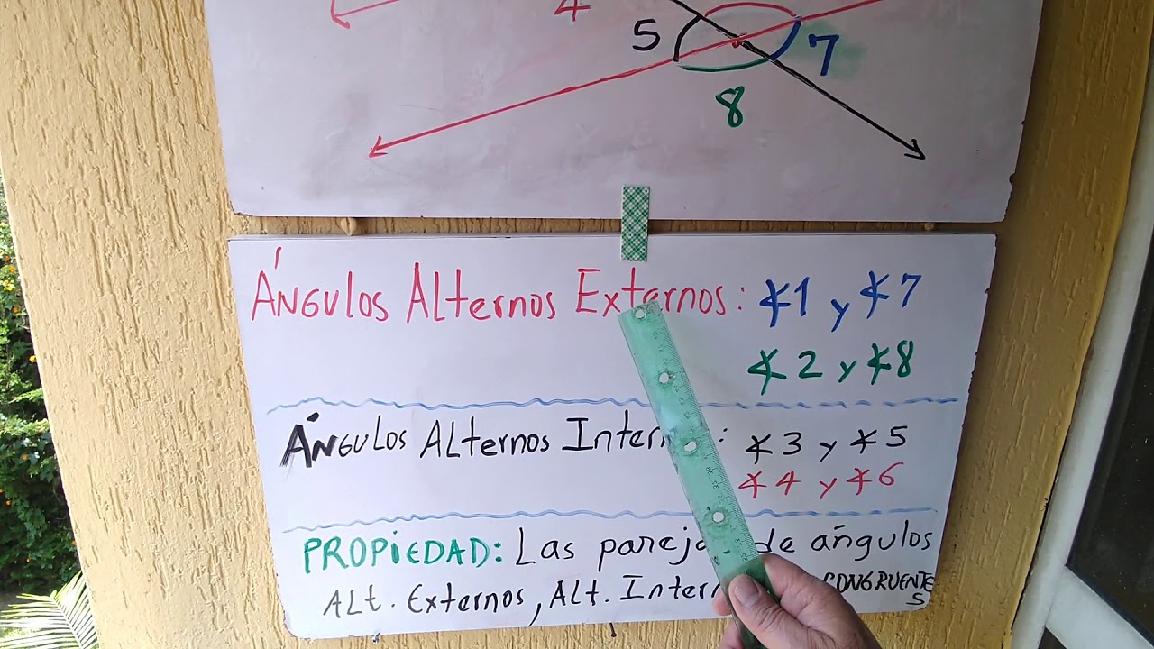 ÁNGULOS ALTERNOS EXTERNOS Y ALTERNOS INTERNOS - YouTube