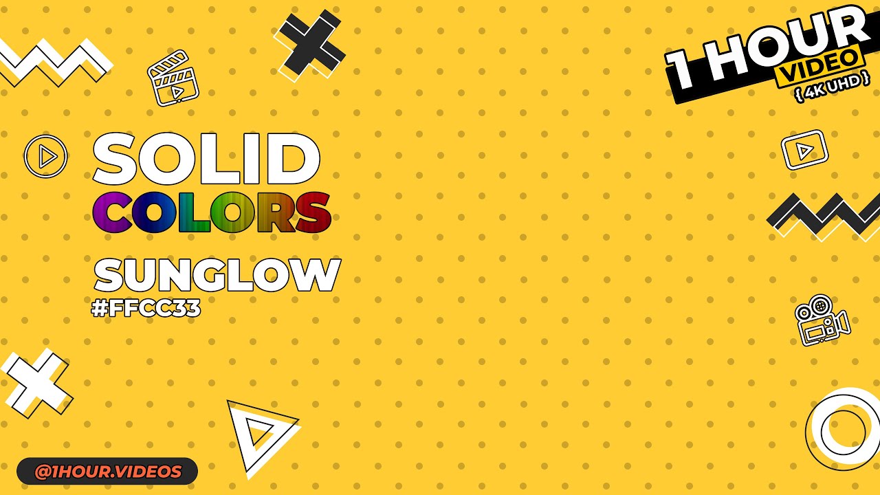 Sunglow #FFCC33 - No Audio - 1 Hour - 4k - Chromotherapy - Solid Color ...