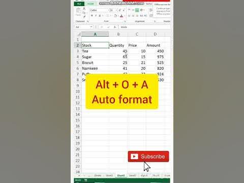 Advance Excel Trick -140 | Shortcut to Setup table within 30 seconds by Autoformat #shorts # ...