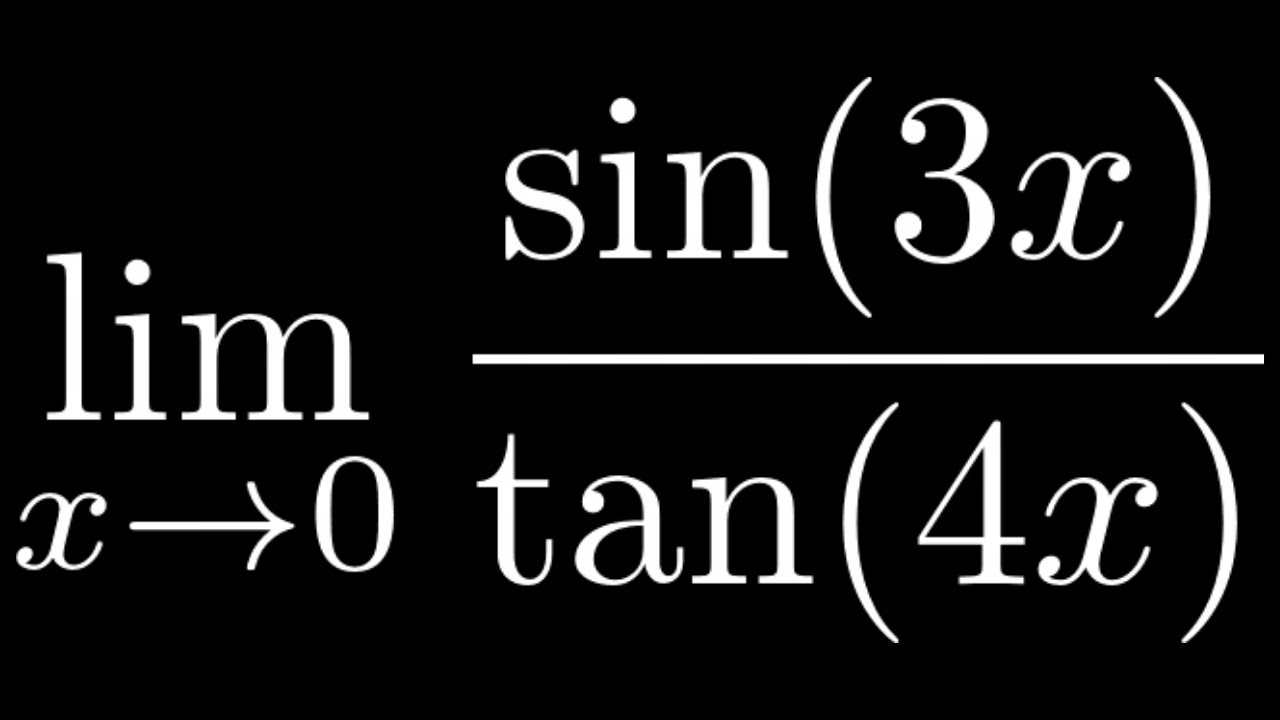 Limit Of Sin 3x tan 4x Using L hopital s Rule YouTube