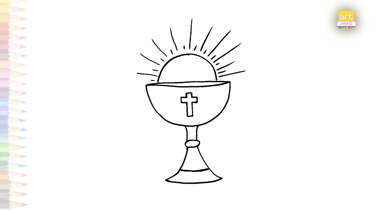 Communion Chalice drawing | Outline drawings | How to draw Bible story ...