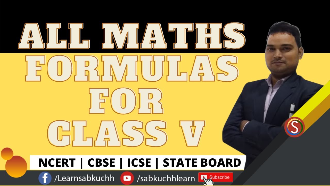 All Class 5 Maths Formulas - Area & Perimeter, Fraction, Decimal ...