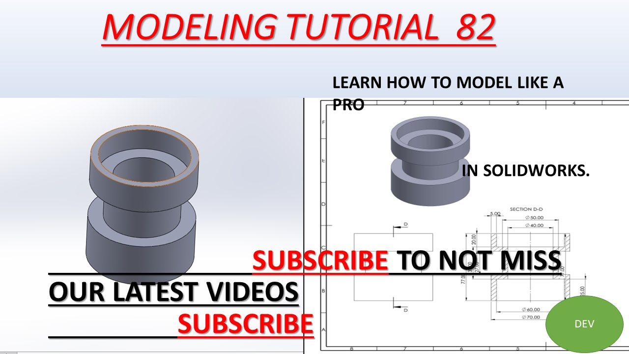 SolidWorks Modeling parts tutorial with Exercise 82 - YouTube