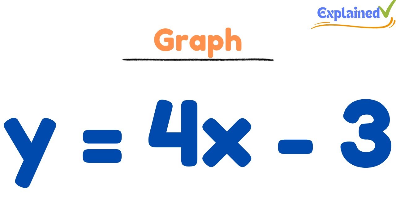 How to Graph the Equation y = 4x - 3 - YouTube
