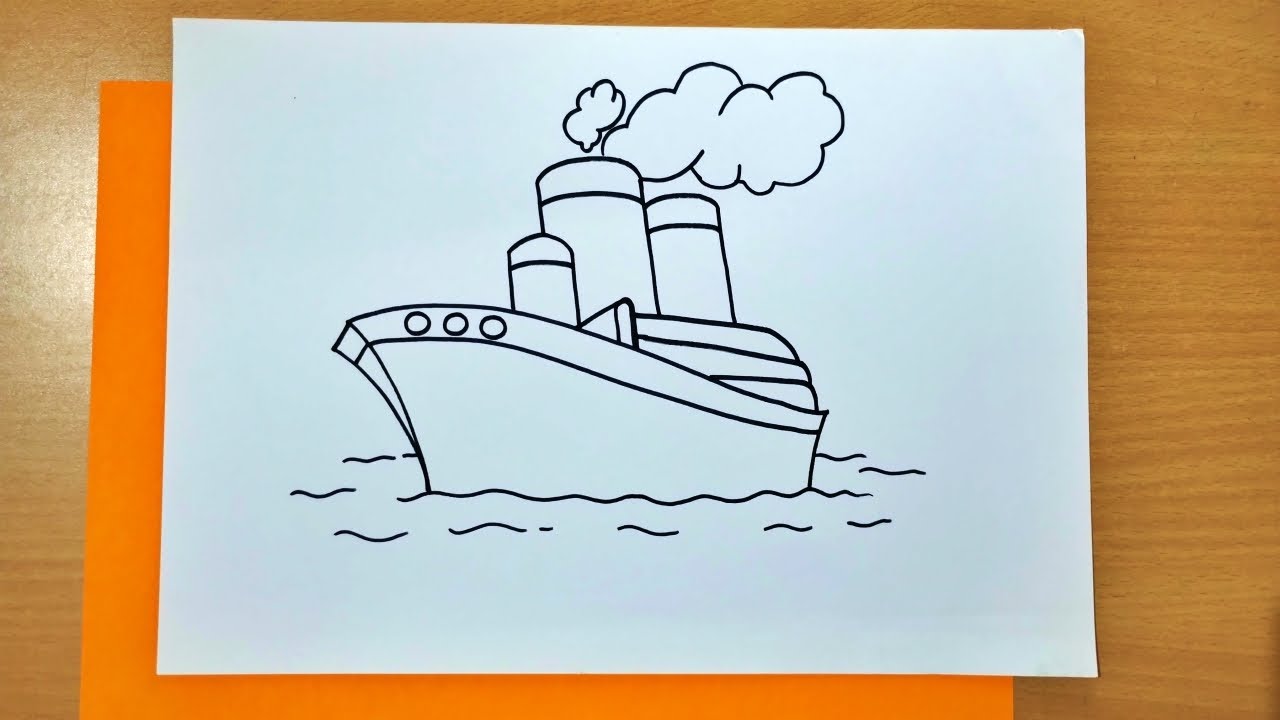 ship drawing || how to draw a ship easily || ship drawing step by step ...