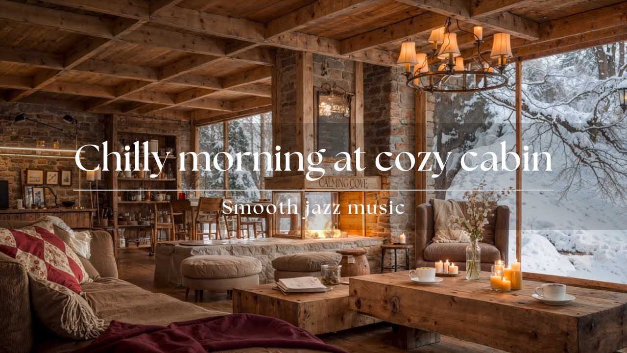 Chilly Morning at the Cozy Cabin ☕ | Smooth Jazz for Focus, Work ...