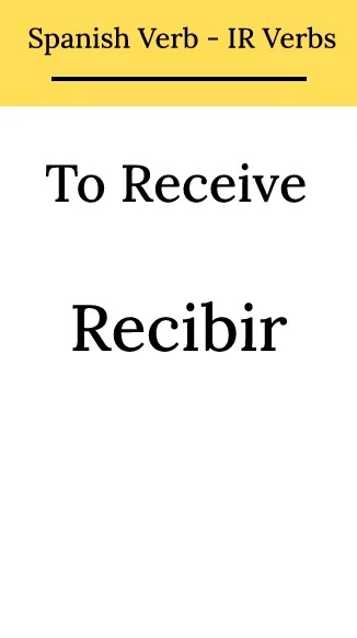Learn How to Say the Verb "To Receive / Recibir" in Spanish | #shorts # ...