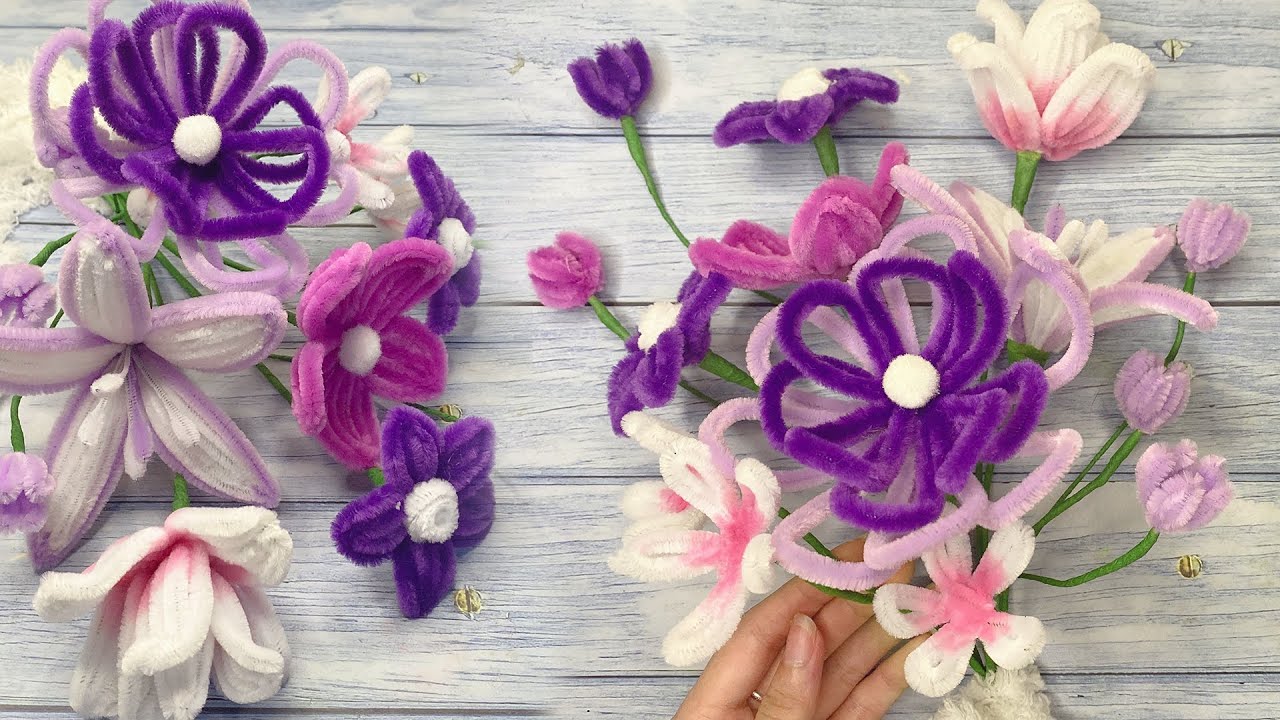 Handmade diy pipe cleaner flowers - DIY Flower Bouquet - Pipe cleaners ...