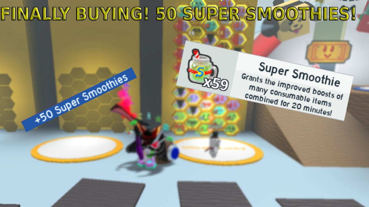 BUYING BEE BEARS 50 SUPER SMOOTHIES BUNDLE!! Bee Swarm Simulator ROBLOX ...