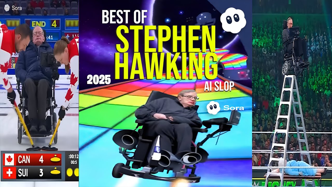 Top Stephen Hawking AI Sora Videos 2025.. (nothing is real) - YouTube