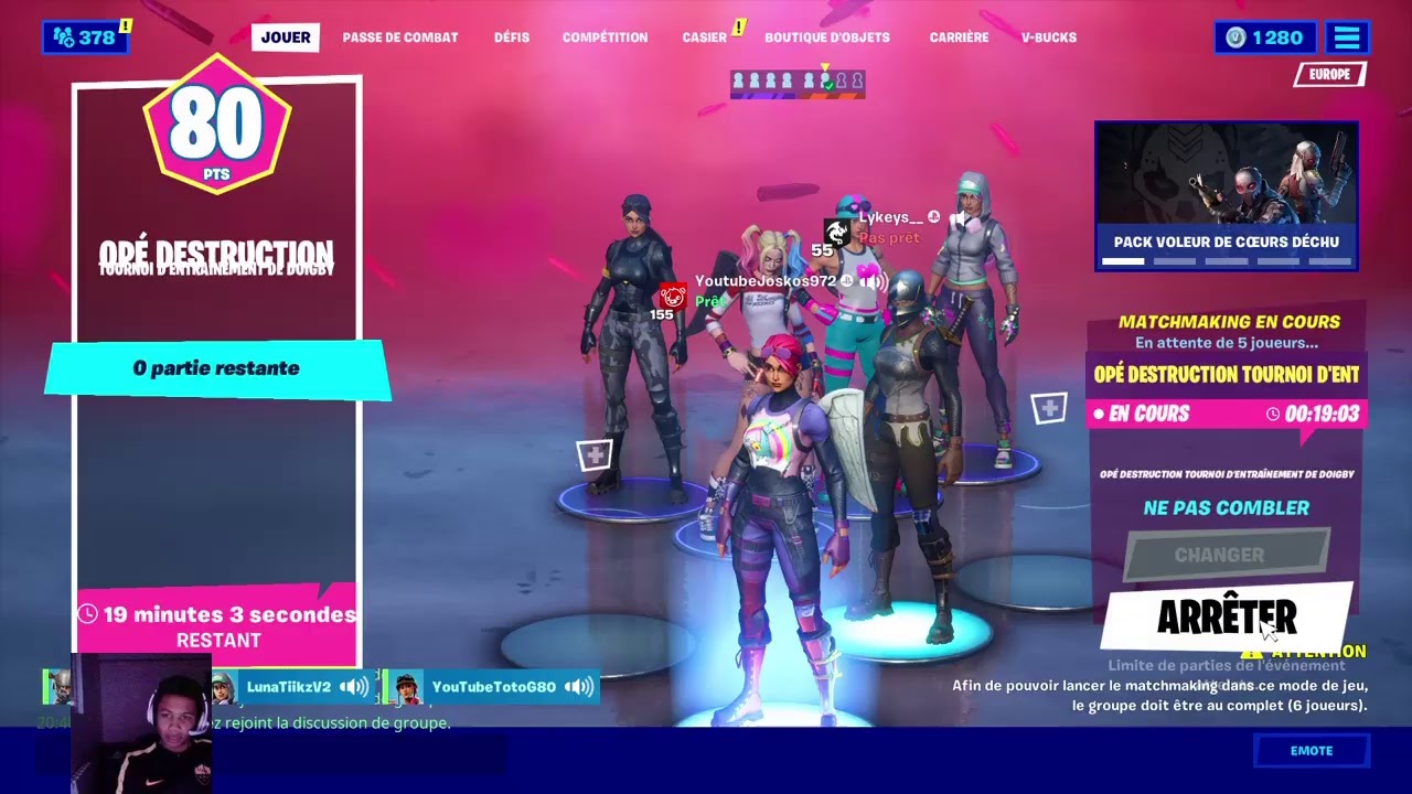 LIVE FORTNITE TOURNOI 6V6 (7K100) - YouTube