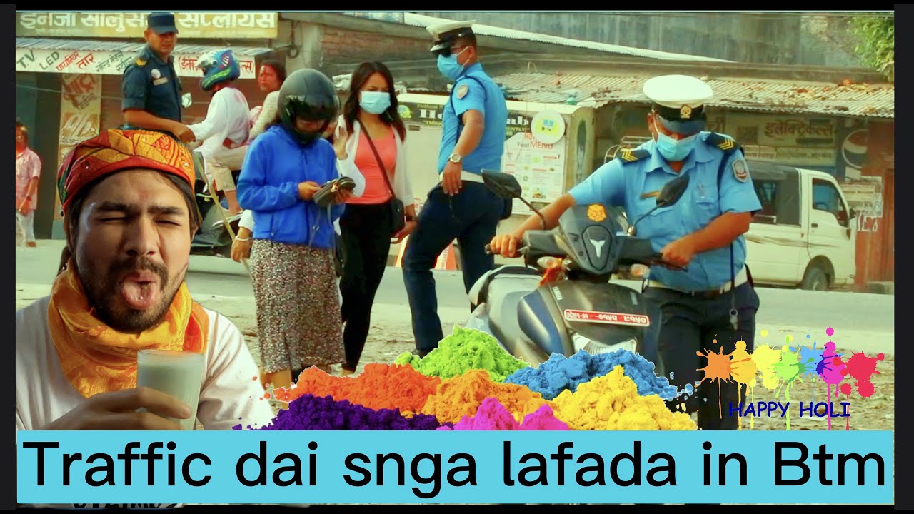 Traffic snga paryo lafada😠😠 Holi khelda in City Center🎉 Hanuman complex ...