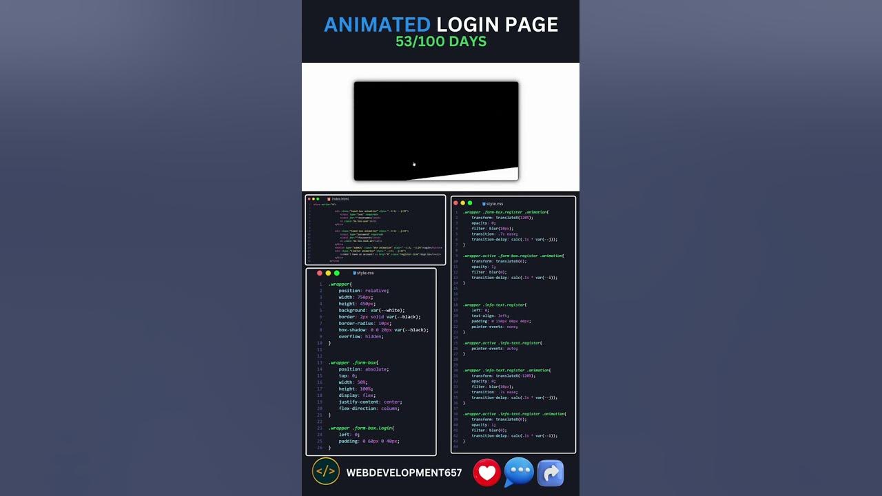 Attractive login form using html css javascript #tech #coding#learnhtml5andcss3 #thekingofcofing ...