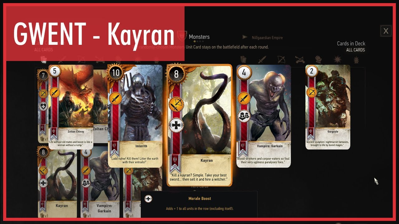 The Witcher 3 - Velen - Gwent - Kayran Monster Hero Card - YouTube