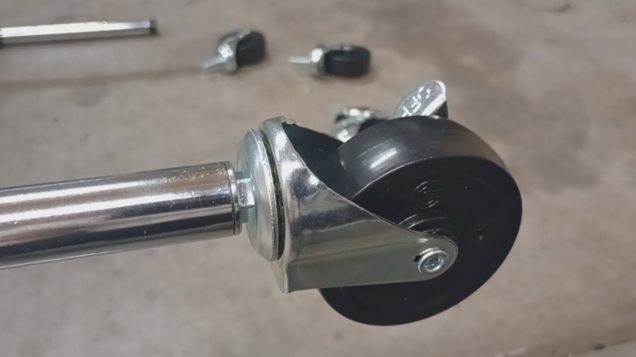 Installing THREADED STEM CASTER WHEELS to Wire Shelving - YouTube