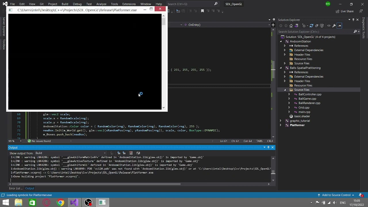 First GameEngine Box2d Intergration - YouTube