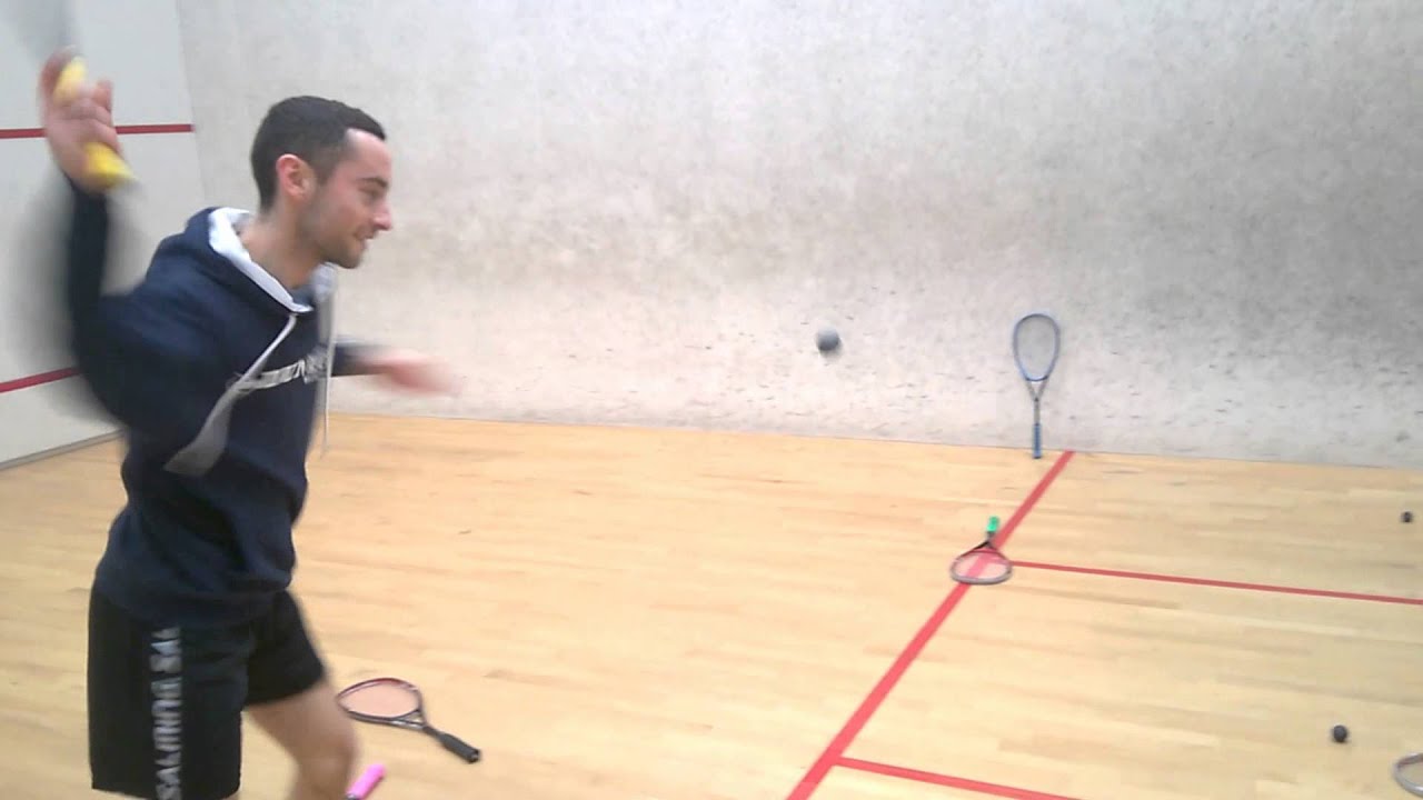 Destroying squash racquets - YouTube