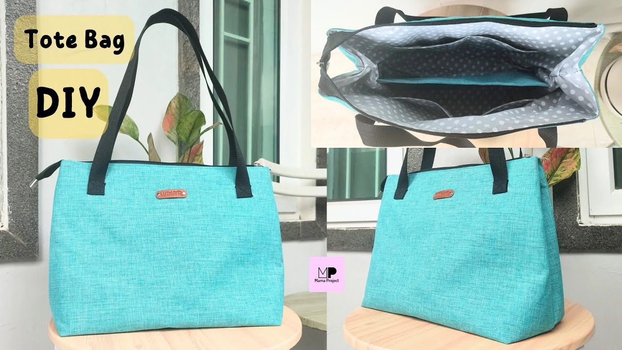 DIY Tote Bag With Divider | Tote Bag With Divider Tutorial (Larger Size ...