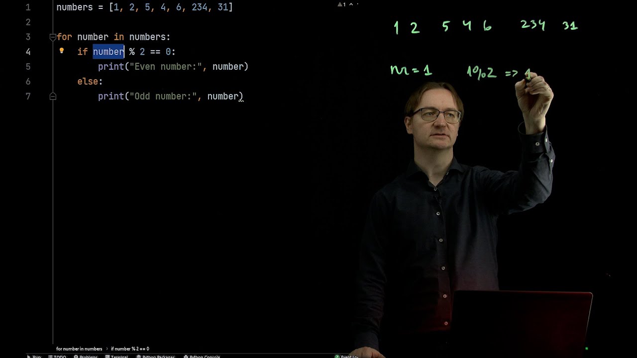 Python Eng Loop Example Odd And Even Numbers Youtube