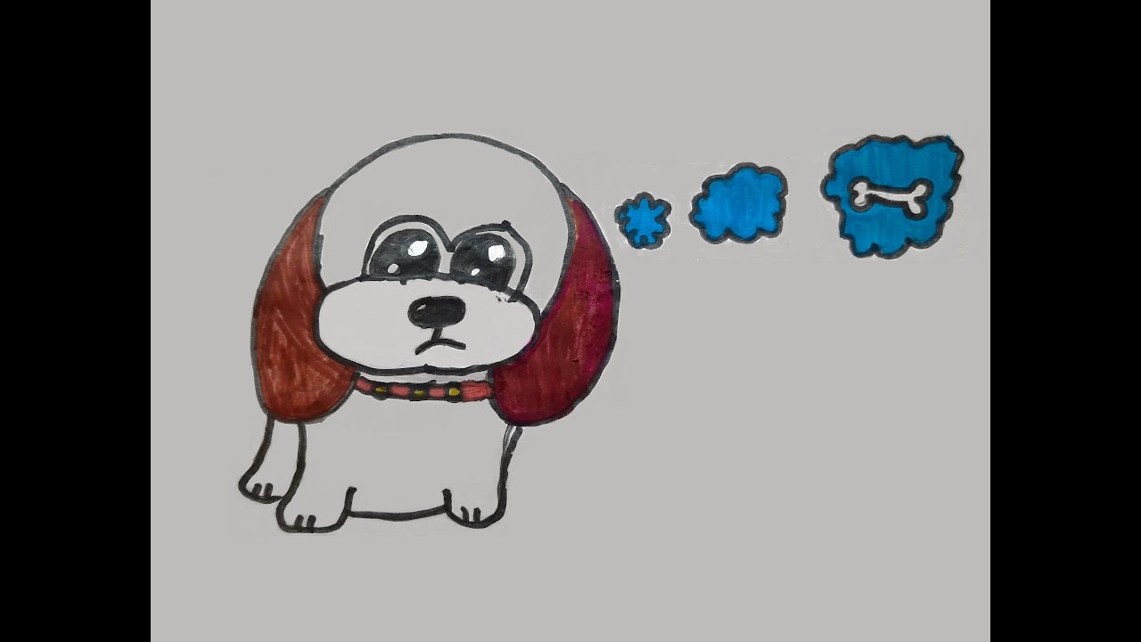 Drawing of my favorite little cute dog || How to draw little dog? - YouTube