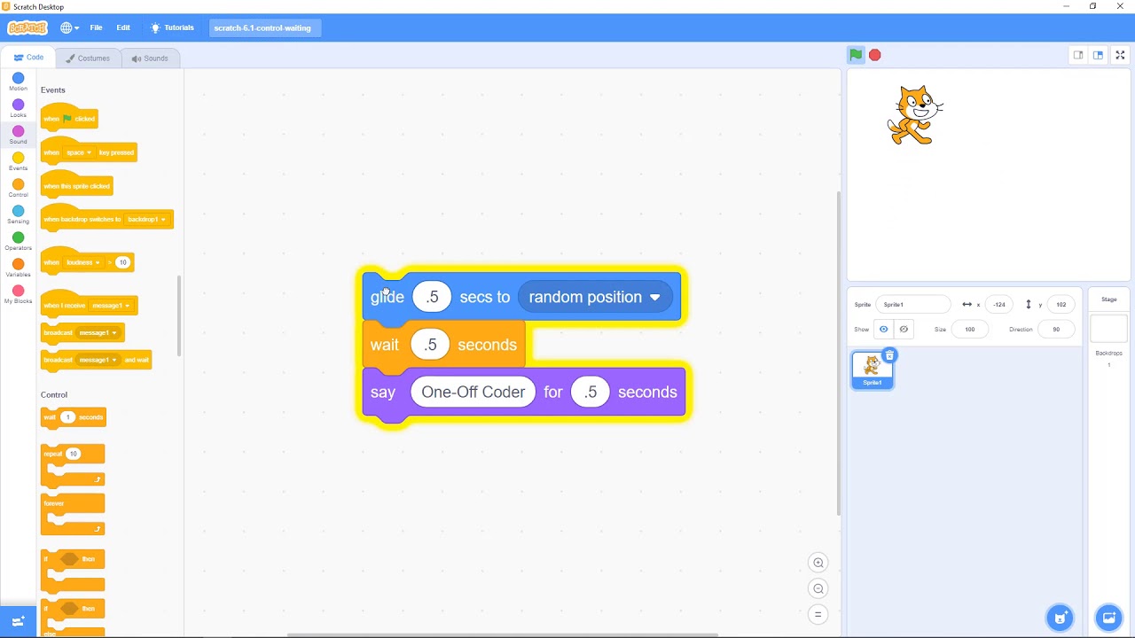 Scratch 6.1: Control, Waiting - YouTube