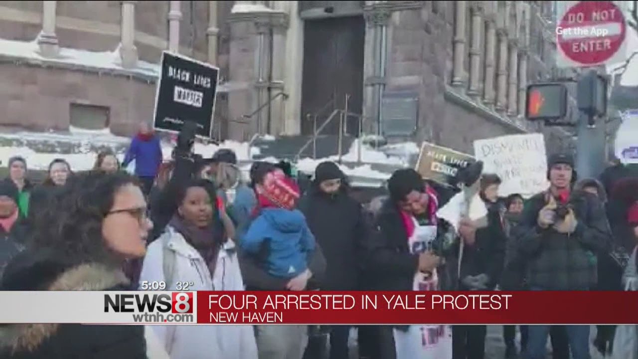 4 arrested in Yale protest - YouTube