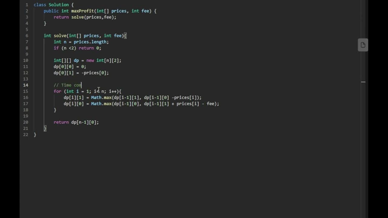 714. Best Time to Buy and Sell Stock with Transaction Fee - Leetcode ...
