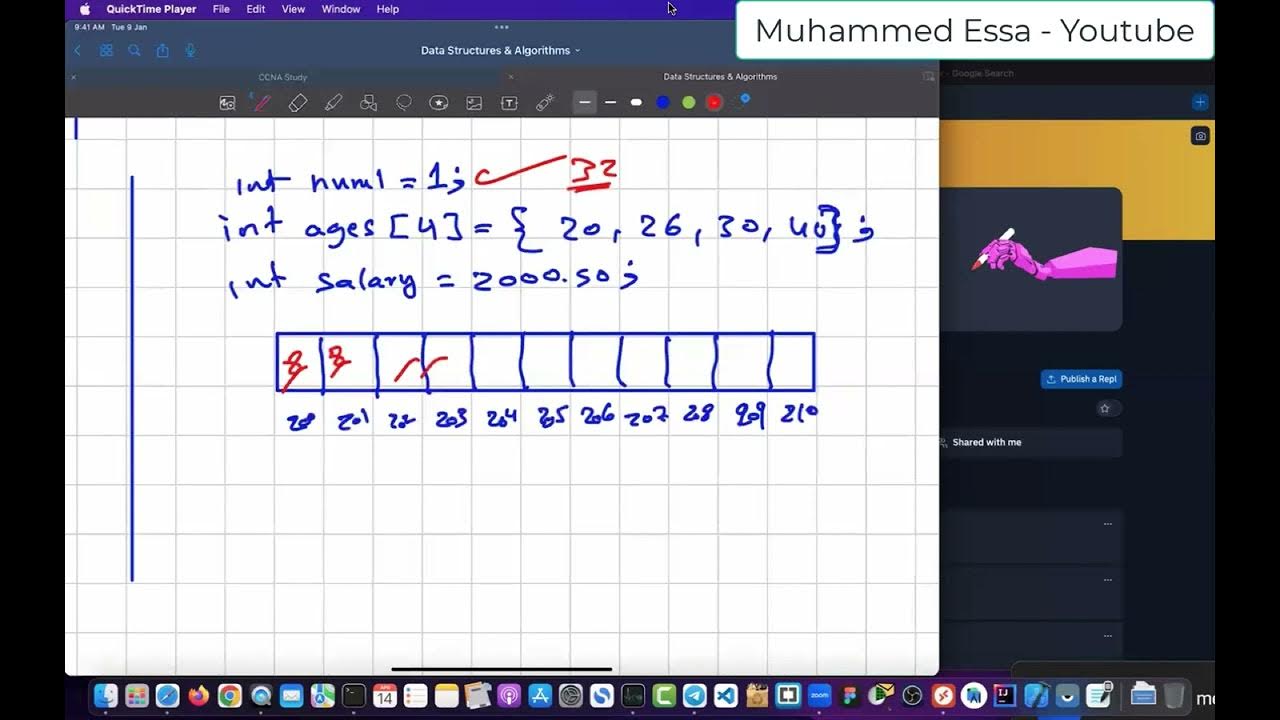 3- Data structures and Algorithms | RAM & Storage, Array, ArrayList, Variables - YouTube