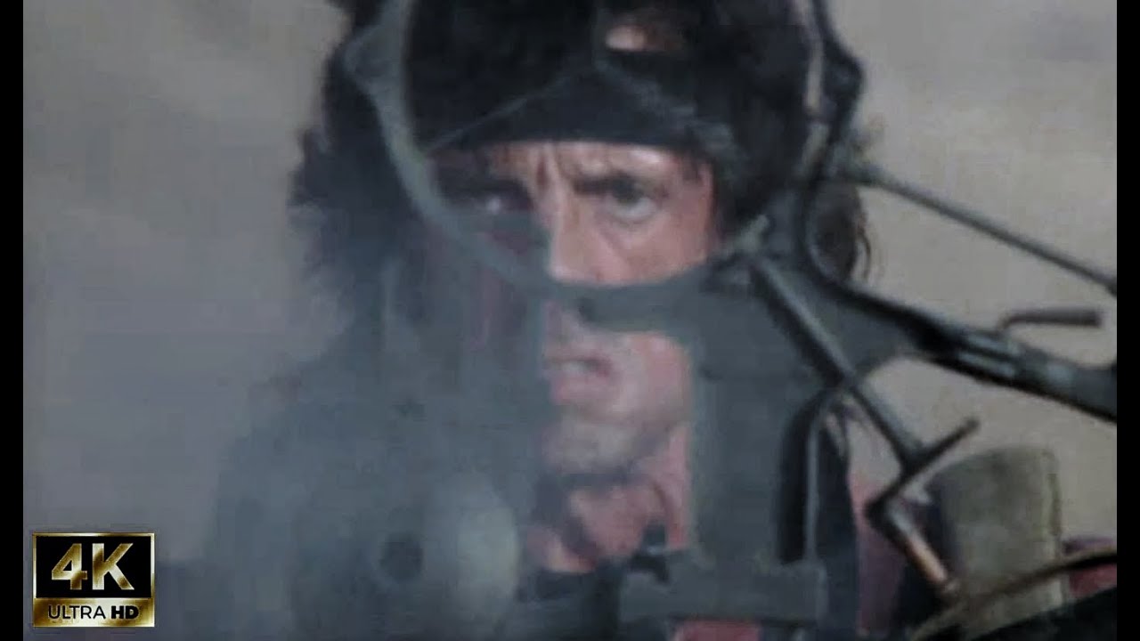 Rambo destruye el helicóptero, Rambo destroy the choppa scene. 4K ...