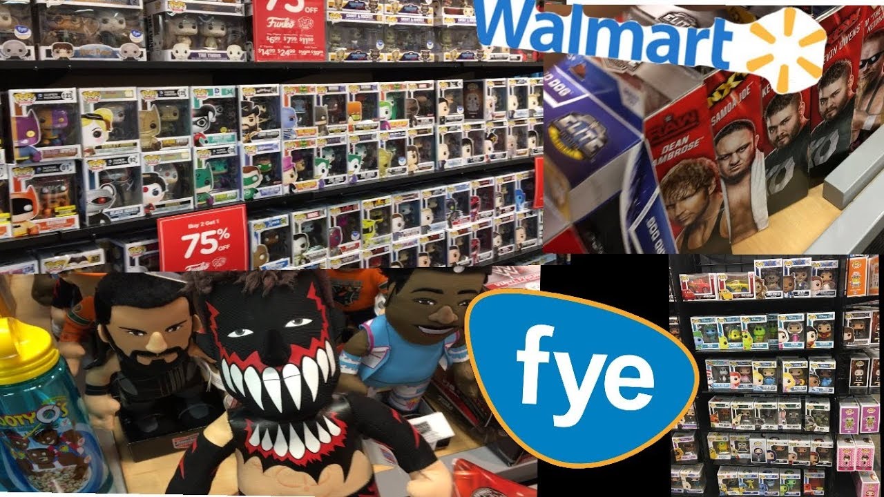 HUGE FUNKO POP VINYL & WWE TOY HUNTING AT FYE/WALMART!!! - YouTube