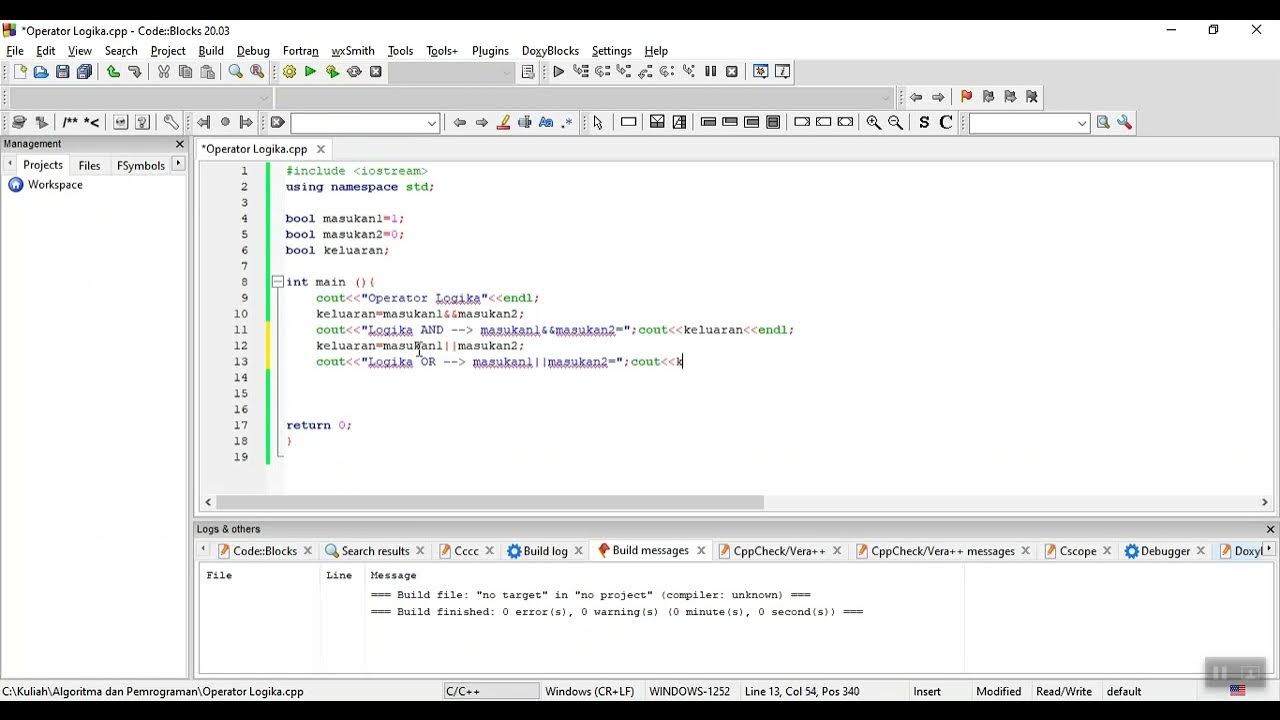 Tugas Algoritma & Pemrograman (Operator Logika) - Aris Munandar Arsyad - NIM : 20222105022 - YouTube