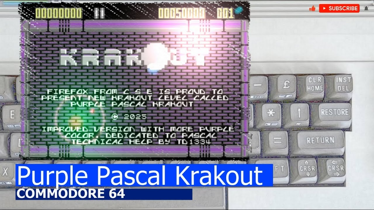 Commodore 64 -=Purple Pascal Krakout=- - YouTube