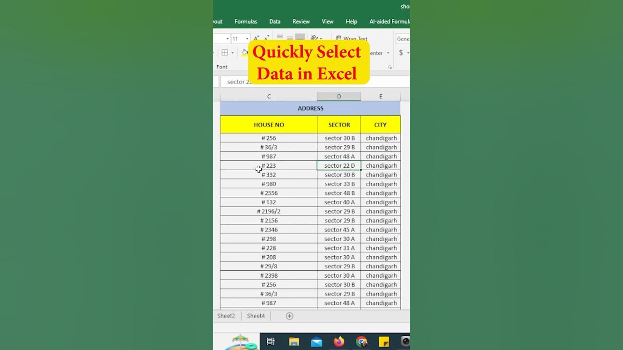 Shortcut key to select entire column and row in excel | #interviewquestions #exceltips # ...