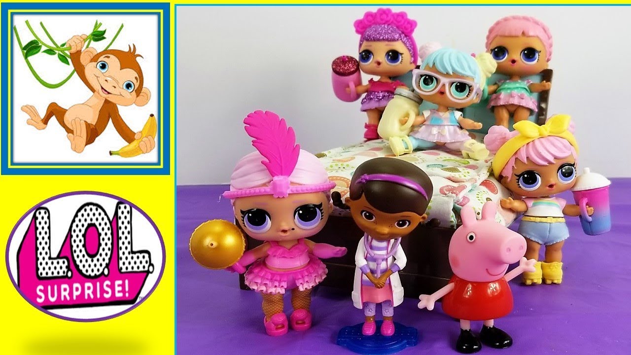 LOL Surprise Dolls Jumping on the Bed Song Doc McStuffins, Peppa Pig ...