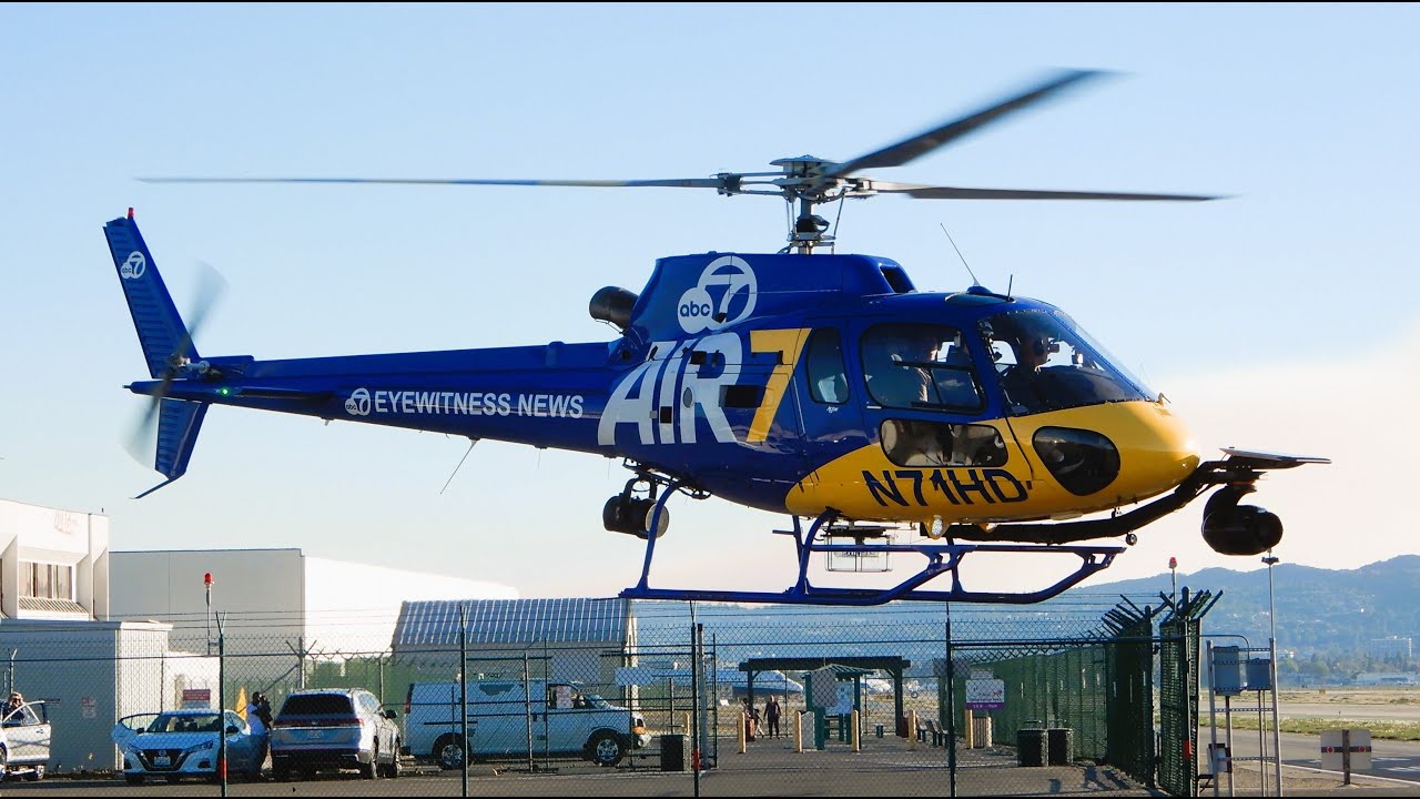 NEW LIVERY 1st Flight ABC7 AIR7 EYEWITNESS NEWS HELICOPTER Covering ...