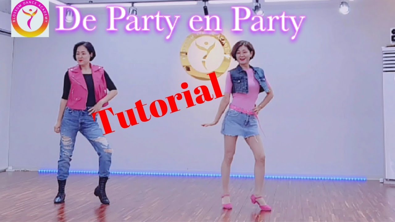 [Tutorial]De Party en Party Line dance(스탭설명) - YouTube