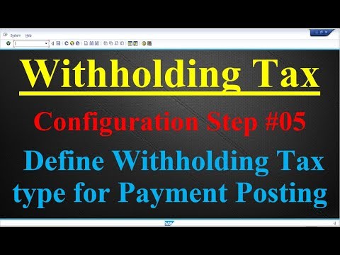 Withholding Tax Configuration Step #05 Define Withholding Tax Type for ...