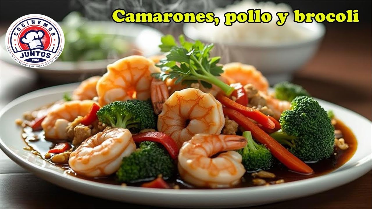 ¡Irresistible! Salteado de brócoli con pollo y camarones en minutos ...