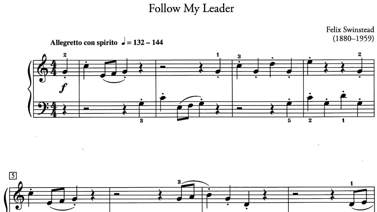 Follow My Leader (Felix Swinstead) - RCM Piano Level 1 Repertoire - YouTube