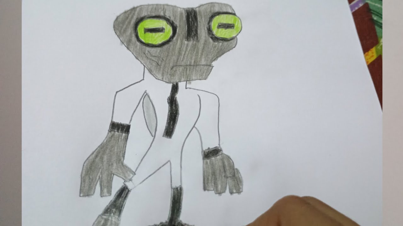 How to draw Grey matter from Ben 10 - YouTube