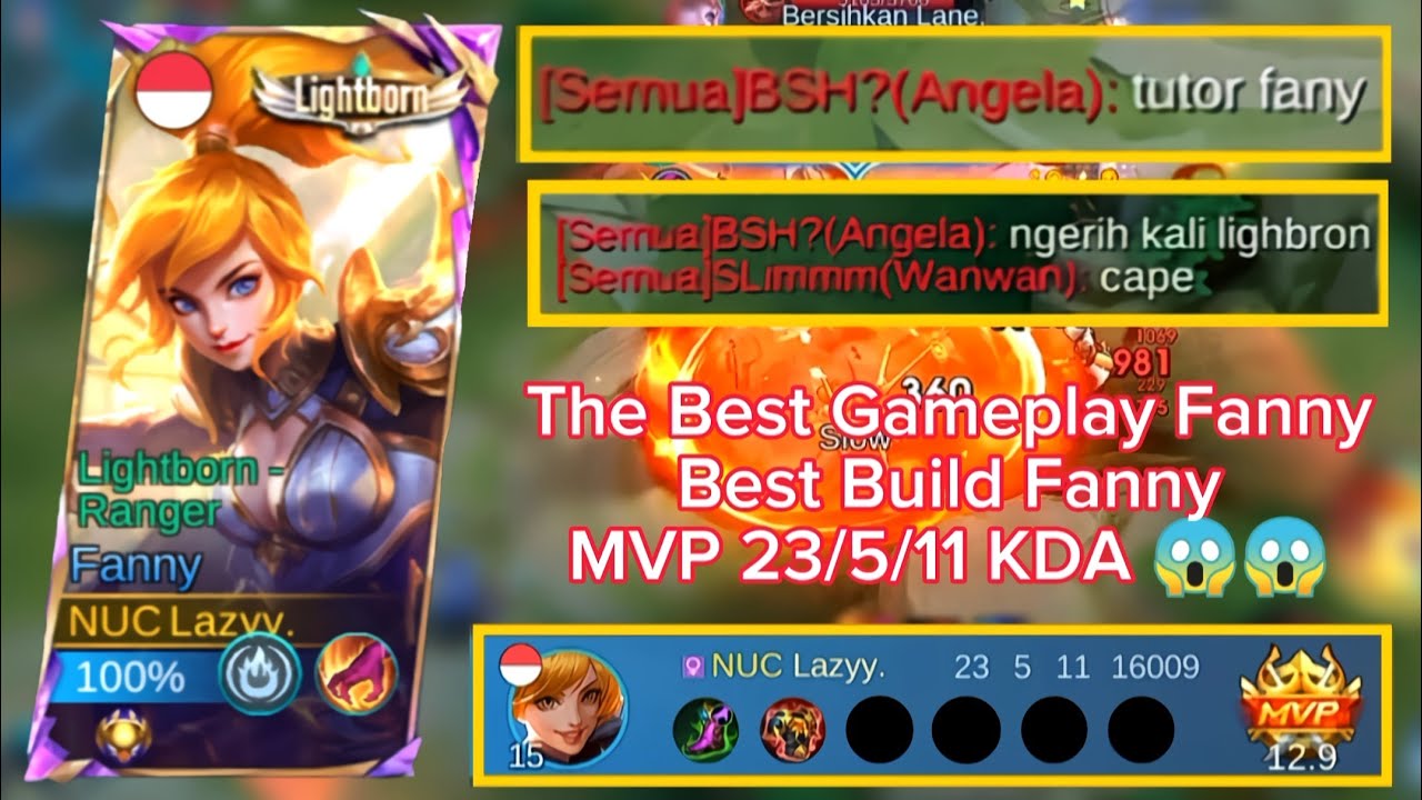 Ini Dia Gameplay Fanny | Best Build Fanny 🔥🔥 | Fanny 23/5/11 KDA in 1 ...
