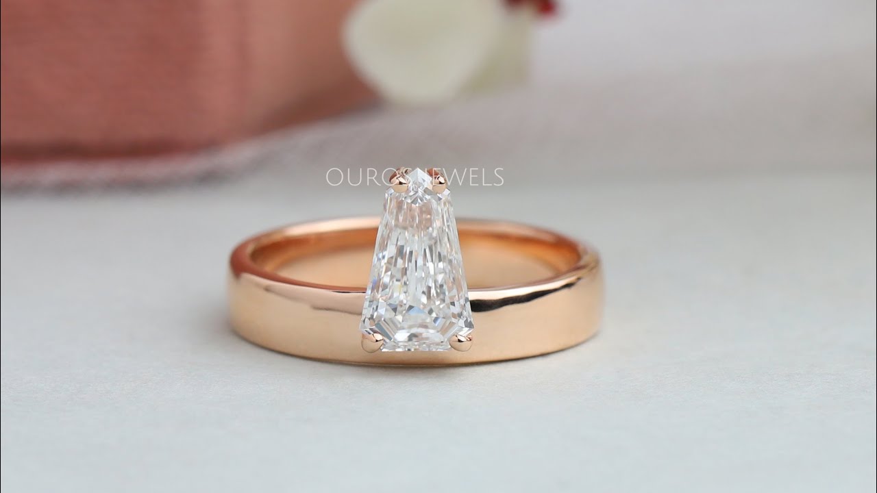 Antique Bullet Cut Solitaire Engagement Ring @ourosjewels - YouTube