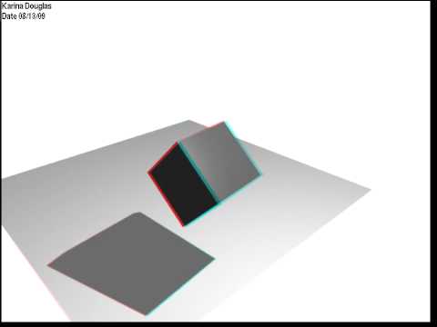 3D Anaglyph Hovering and Rotating Cube - YouTube
