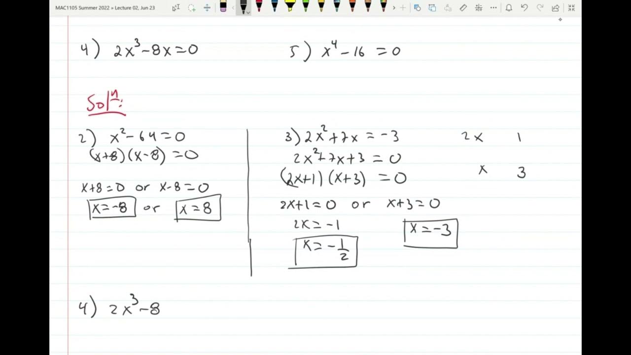 06-Solving Equations by Factoring (Zero Product Rule) - YouTube